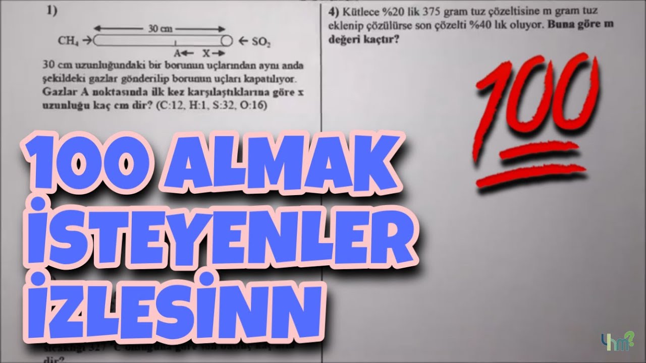 11. Sınıf Kimya 2. Dönem 1. Yazılı Soruları (Video) – Eğitim Sayfam